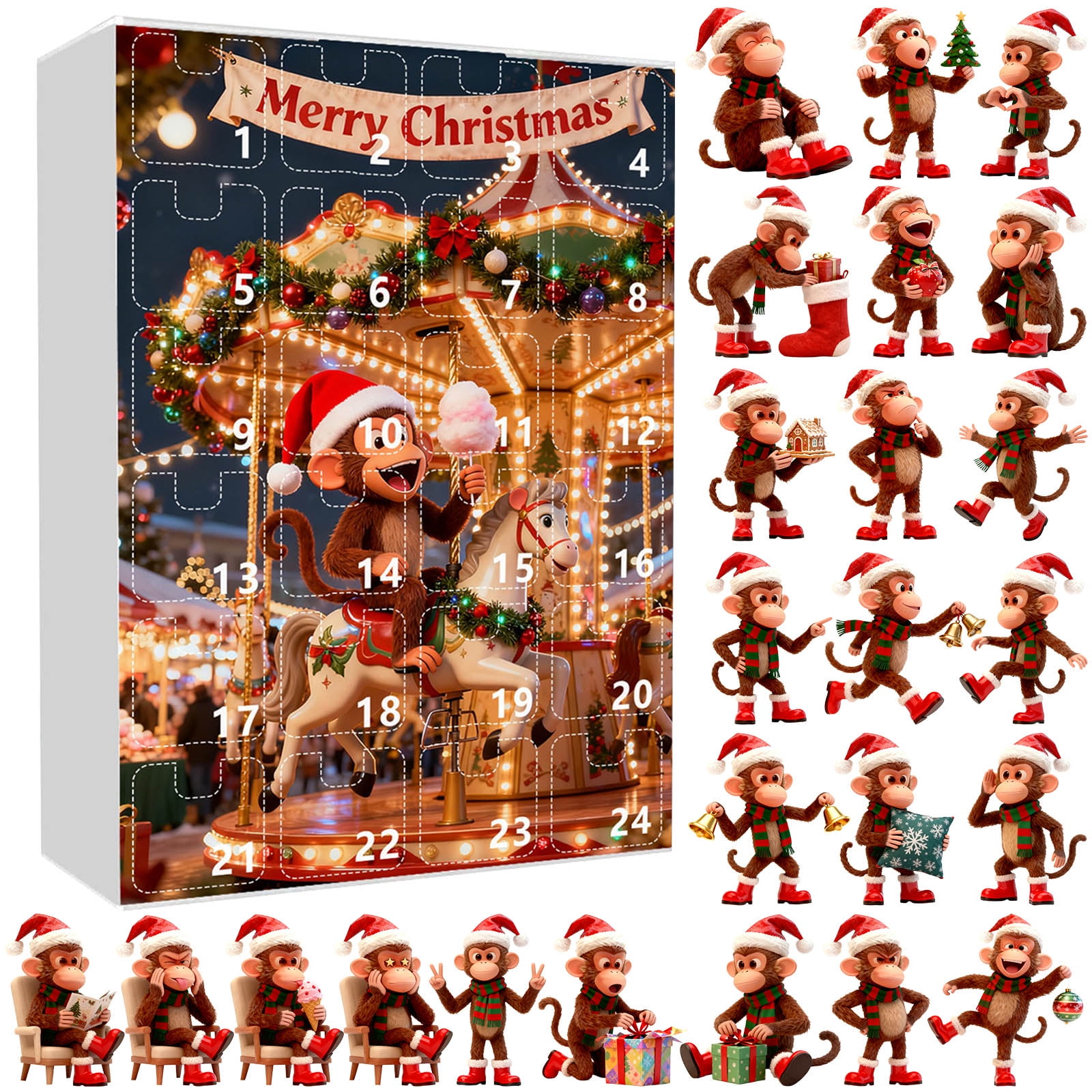 Monkey Advent Calendar Monkey Countdown Calendar Monkey Blind Box ...