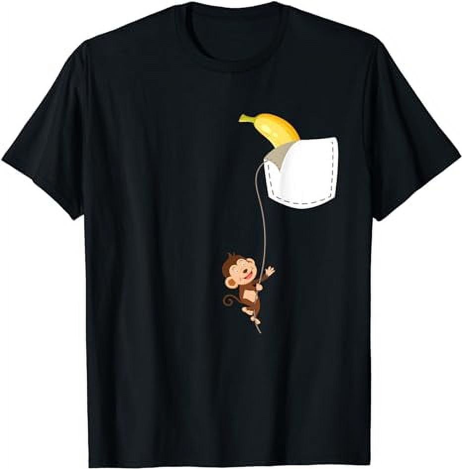 Monkey And Banana In Pocket - Monkeys Zookeeper Zoo Animal T-Shirt ...