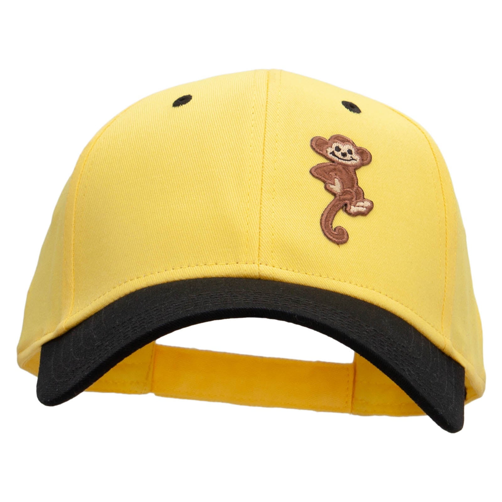 Monkey Animal Patched Two Tone Cotton Twill Low Profile Strap Cap ...