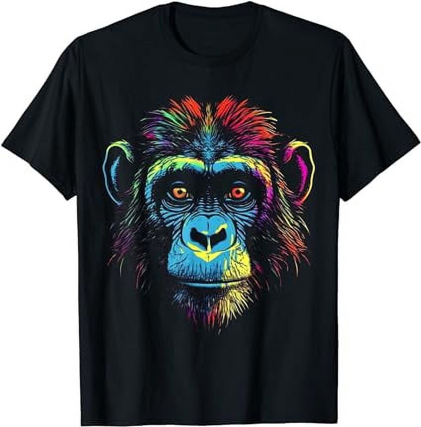 Monkey Animal Zoo Colourful Art Monkey T-Shirt - Walmart.com