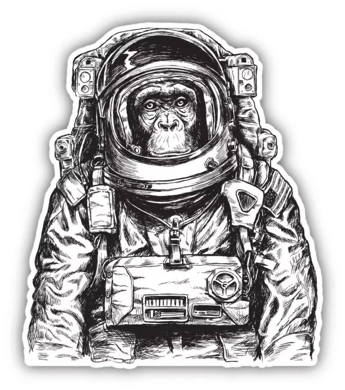 Monkey Astronaut Sticker Phone Decal Water Bottle Stickers Car Decals, Laptop Sticker - Walmart.com