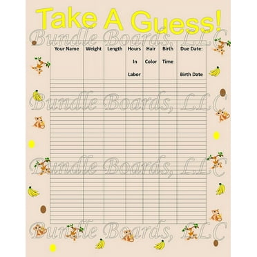 It's A Boy! Baby Guessing Game and Keepsake, Medium-35 Players, Bundle ...