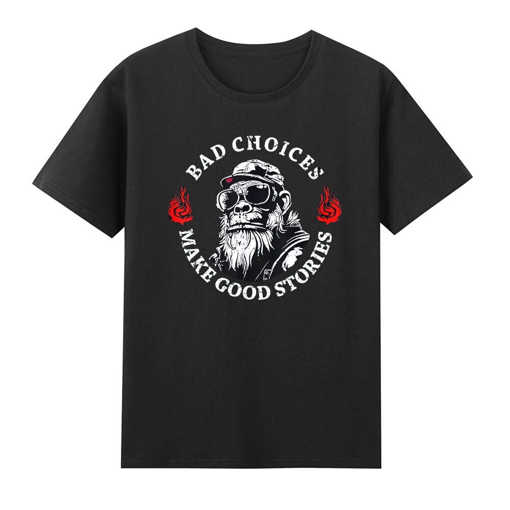 Monkey Bad Choices Make Good Stories Funny Graphic Quotes Vintage Men's ...