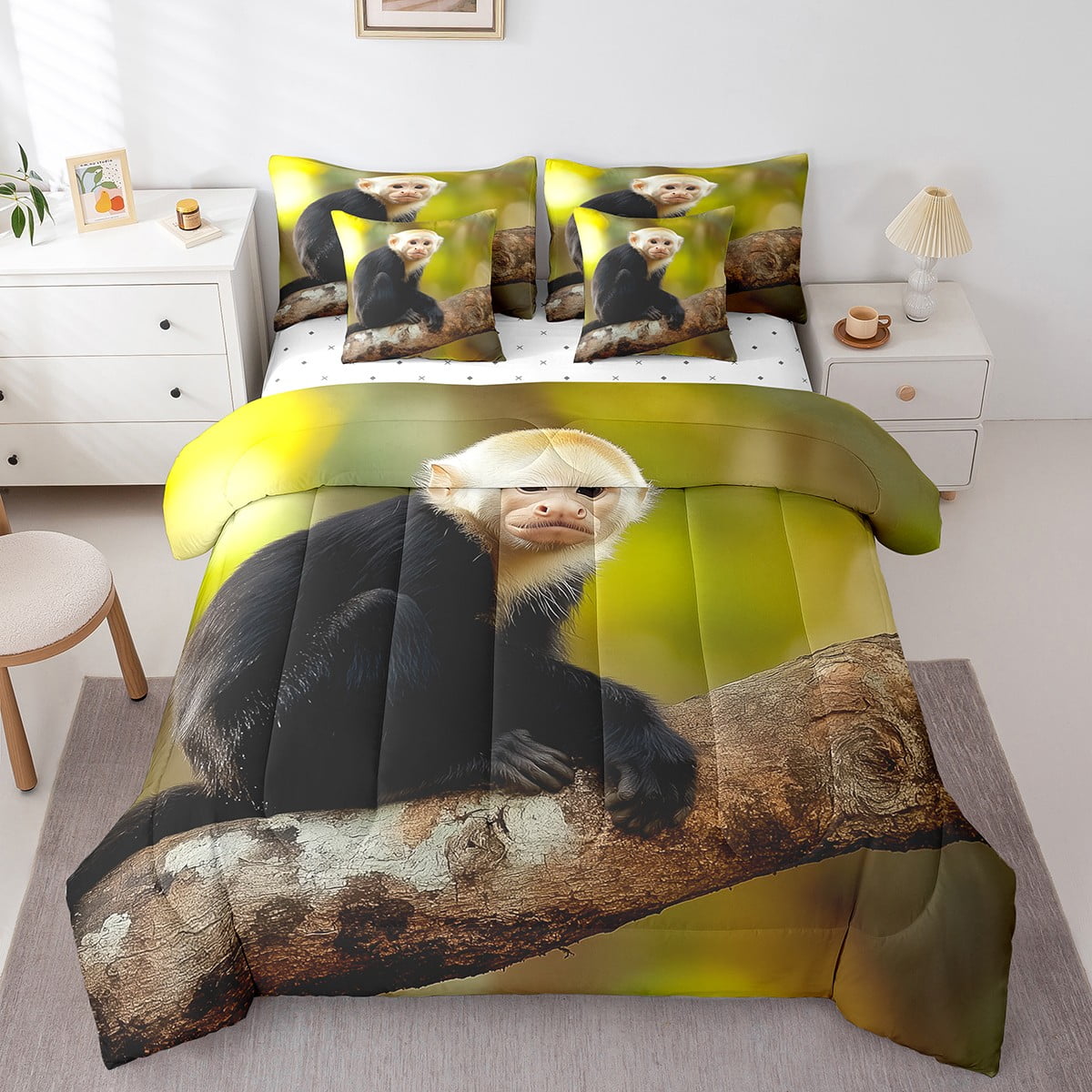 Monkey Bed in a Bag King Size Comforter Set 7 Pieces,Animals Bedding ...