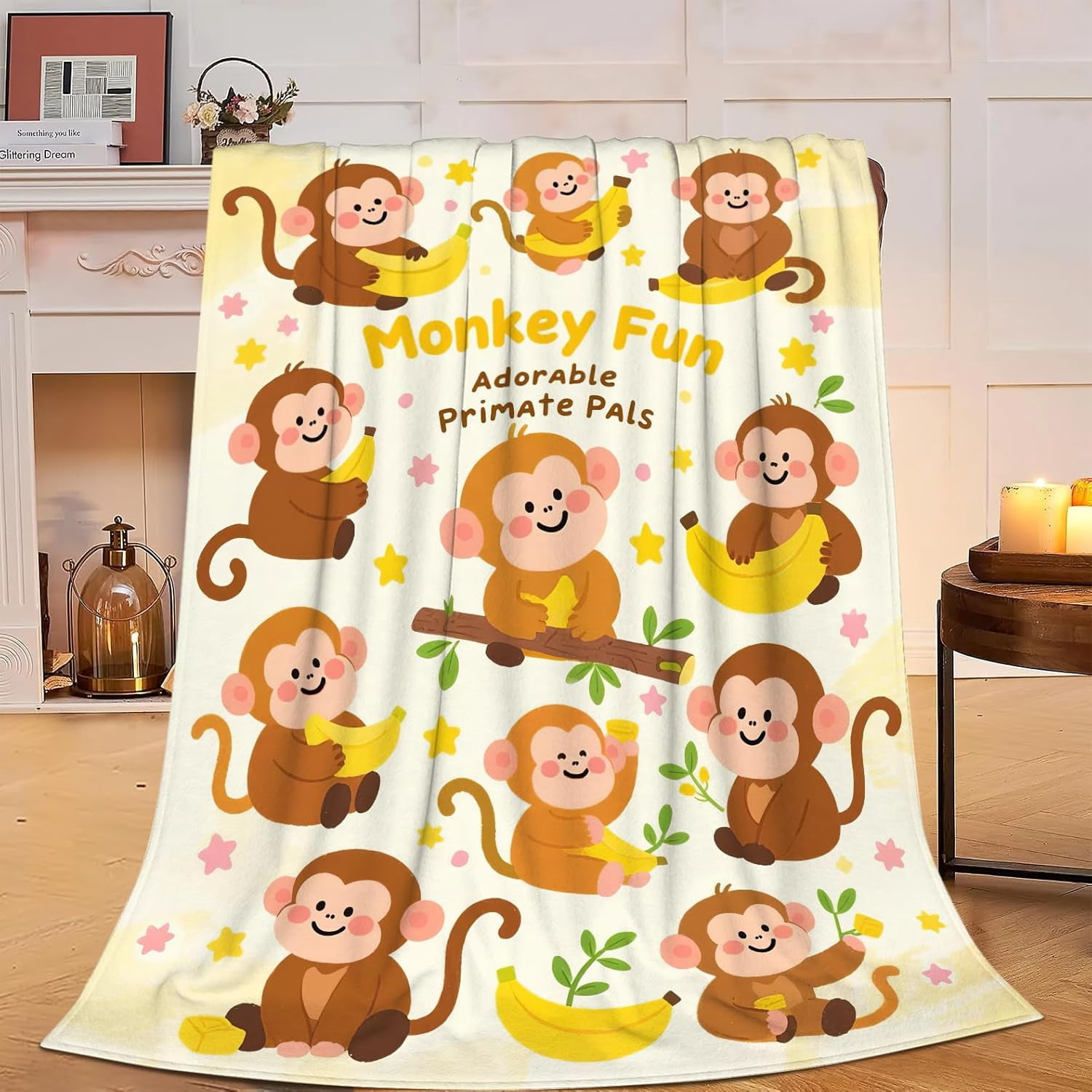 Monkey Blanket Cute Monkey Blanket Gifts for Women Women Fleece Fuzzy ...