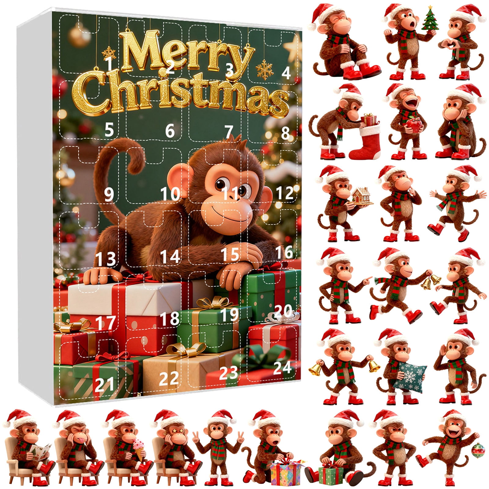 Monkey Blind Box Monkey Toy Monkey Countdown Calendar Monkey Advent ...