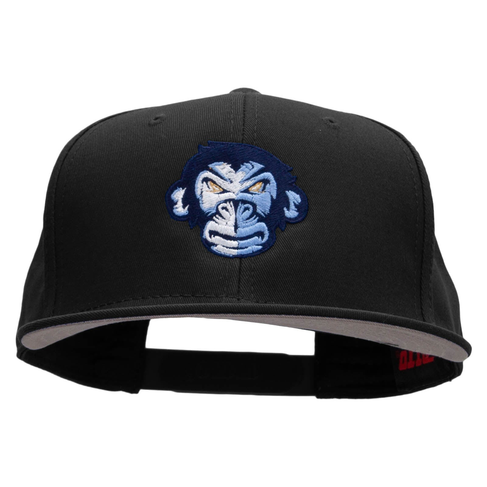 Monkey Blue Embroidered Superior Cotton Twill Flat Bill Snapback ...