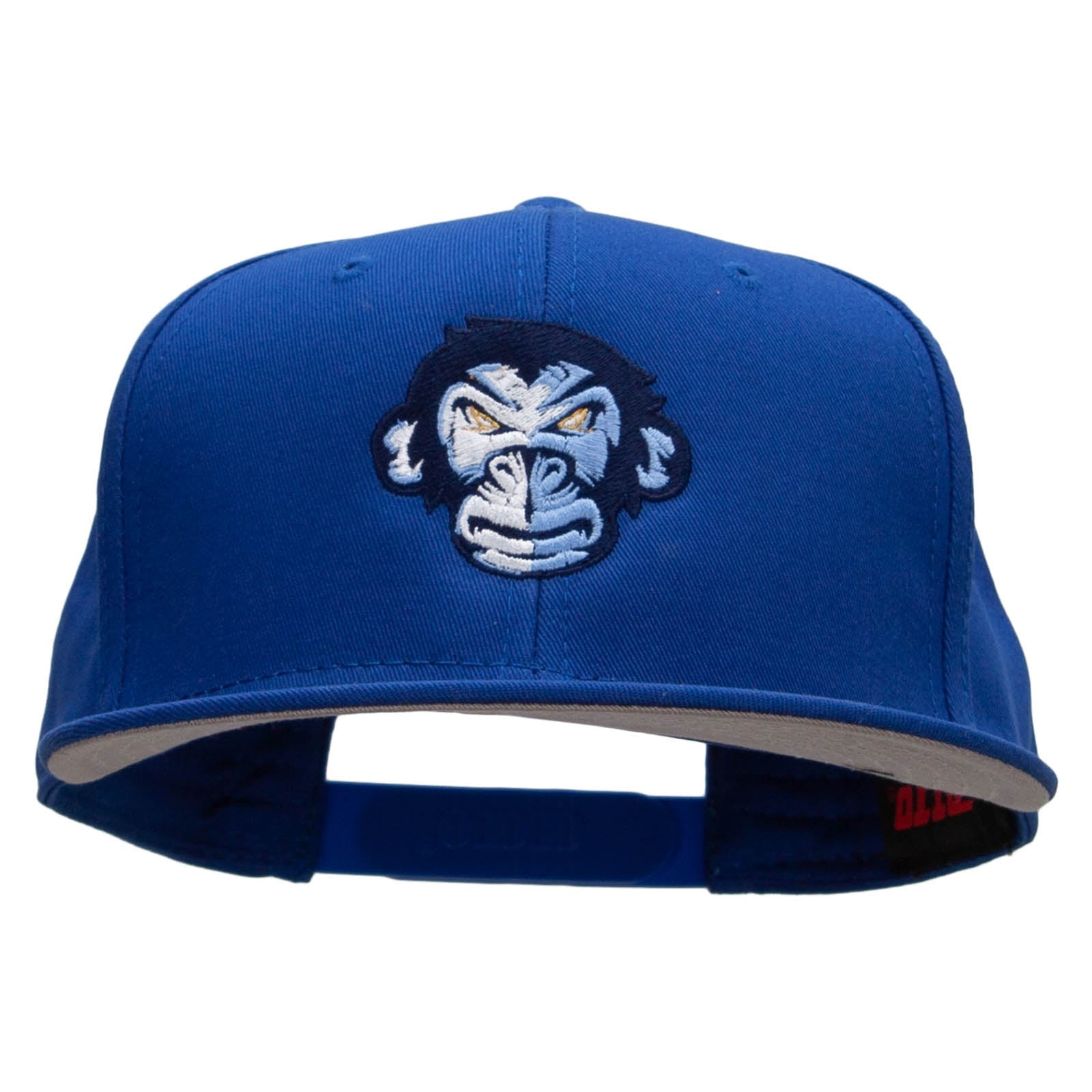 Monkey Blue Embroidered Superior Cotton Twill Flat Bill Snapback ...