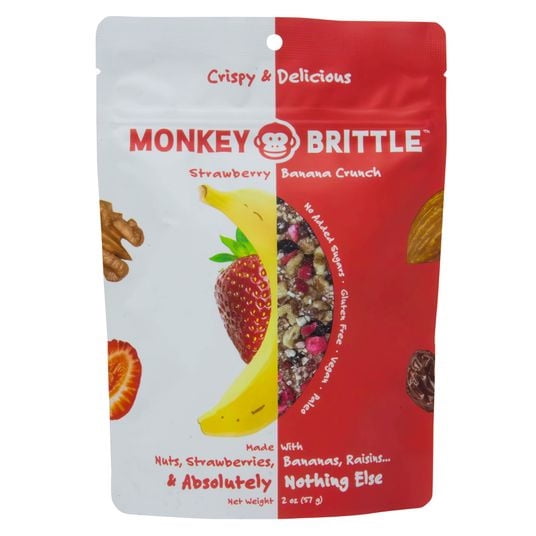 Monkey Brittle Monkey Brittle, Strawberry Banana Crunch-2 oz - Walmart.com