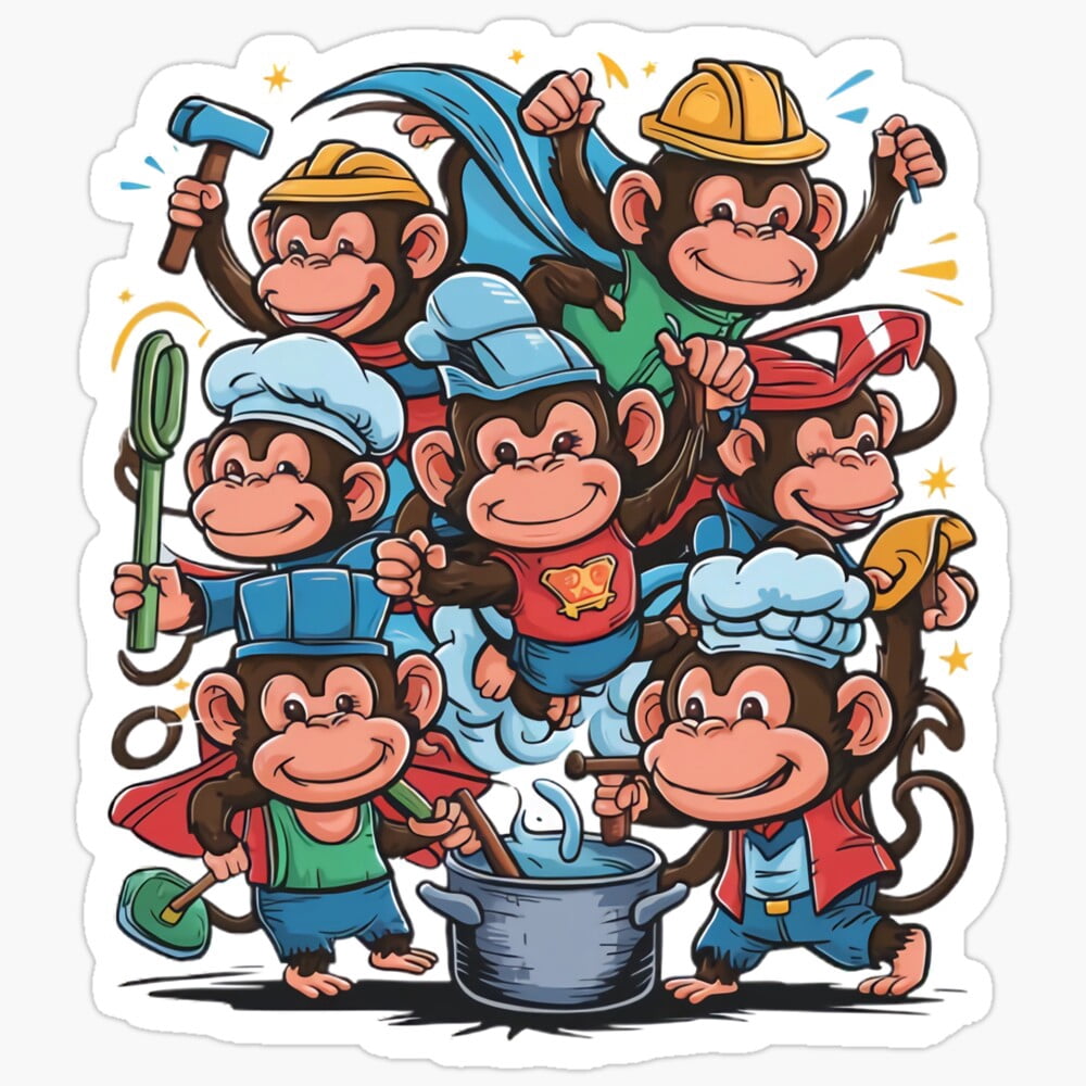 DOPASTICKER Monkey Business Gift You - Phone Stickers, Waterproof ...