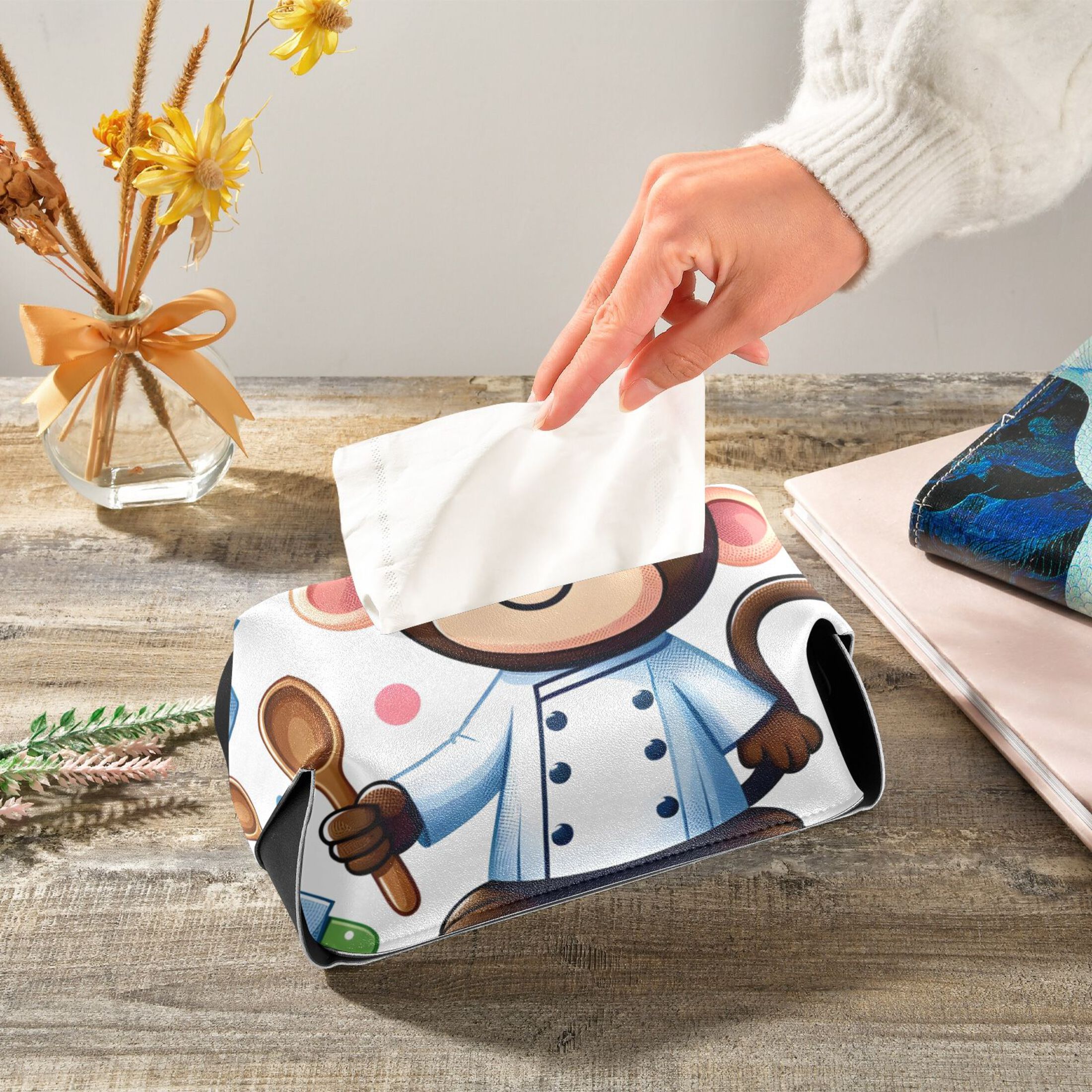 Monkey Chef Cooker Napkin Dispenser Leather Paper Napkins Holders ...