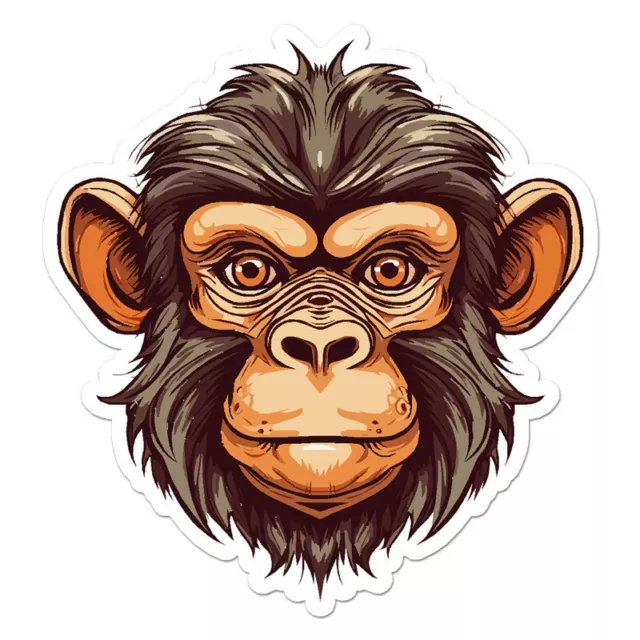 Monkey Chimp Gorilla Head Sticker Indoor Outdoor Phone Decal Water ...