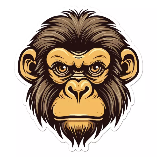 Monkey Chimp Gorilla Head Sticker Phone Decal Water Bottle Stickers Car ...