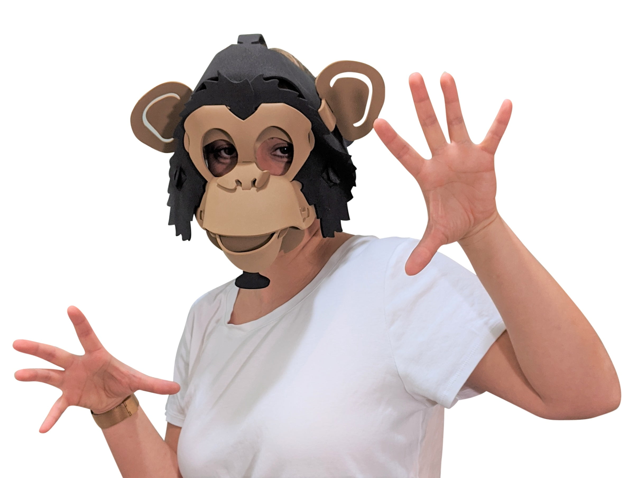 Monkey Chimpanzee Mask - Brown Black - Go Fun Face Masks - Perfect for ...