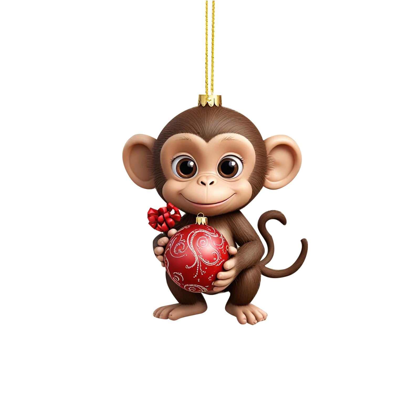 Monkey Christmas Tree Ornaments - 2D Flat Acrylic Holiday Decorations ...