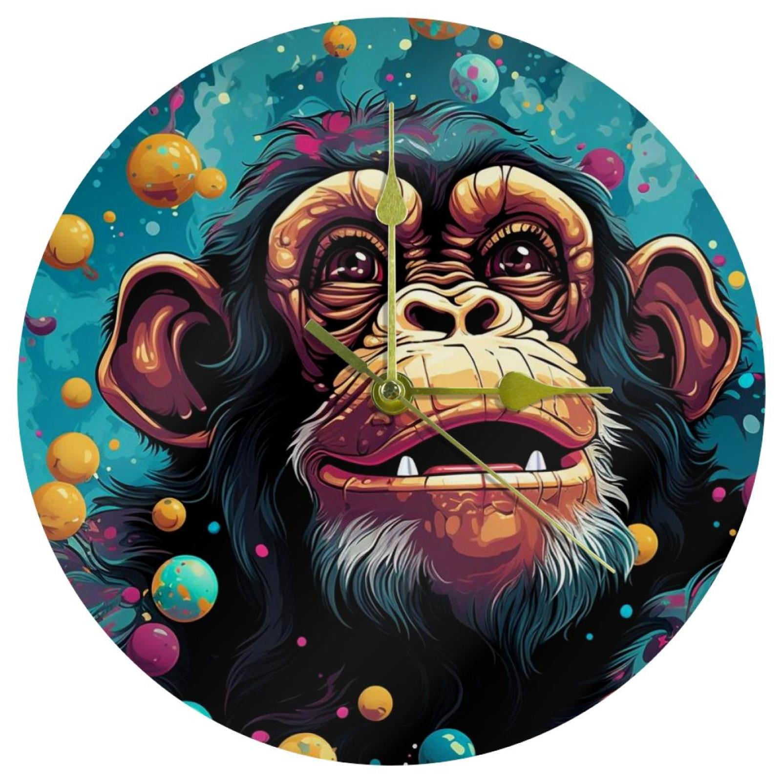 Monkey Circular Acrylic Wall Clock - Elegant and Stylish Timepiece for ...