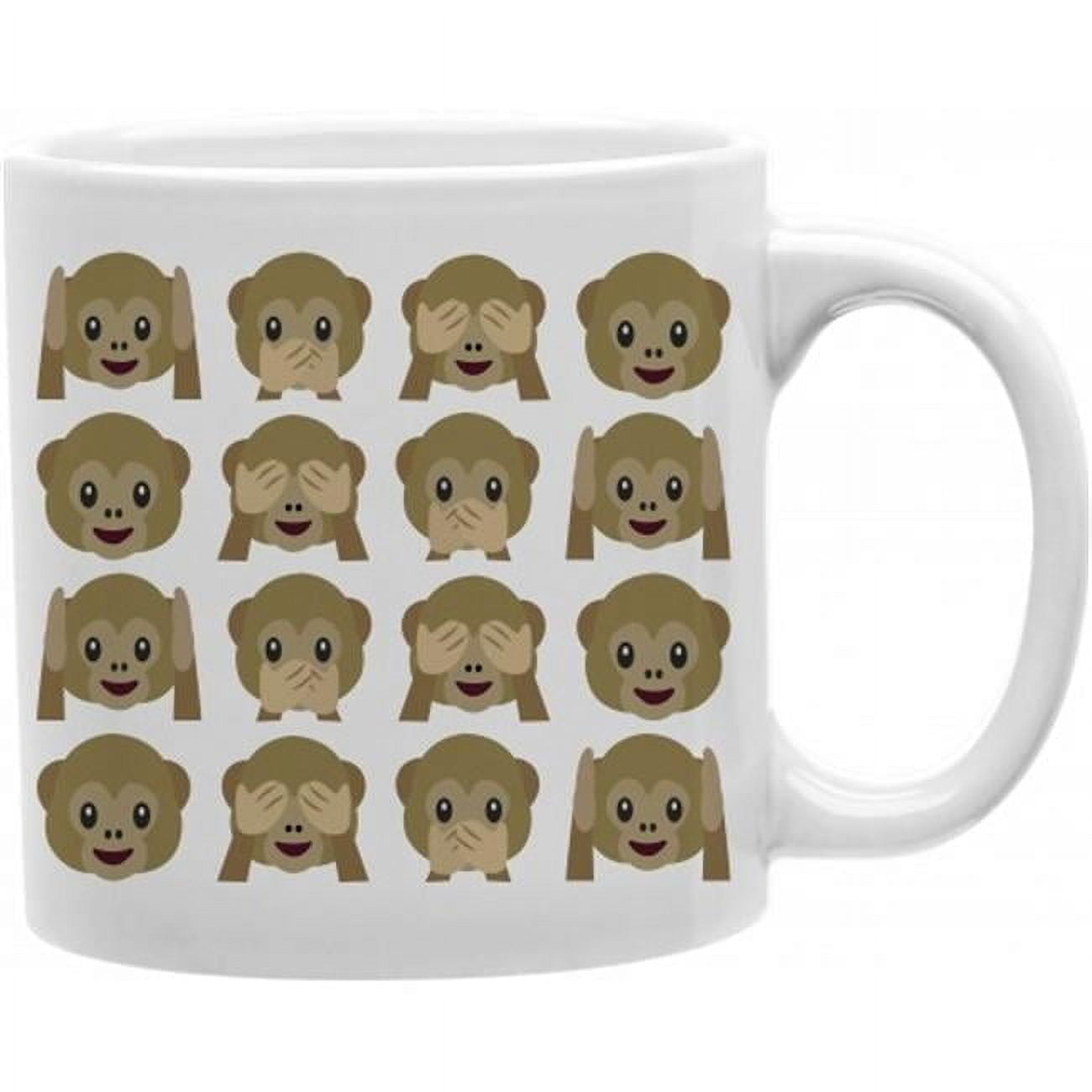 Monkey Collage Emoji 11 oz Ceramic Coffee Mug - Walmart.com