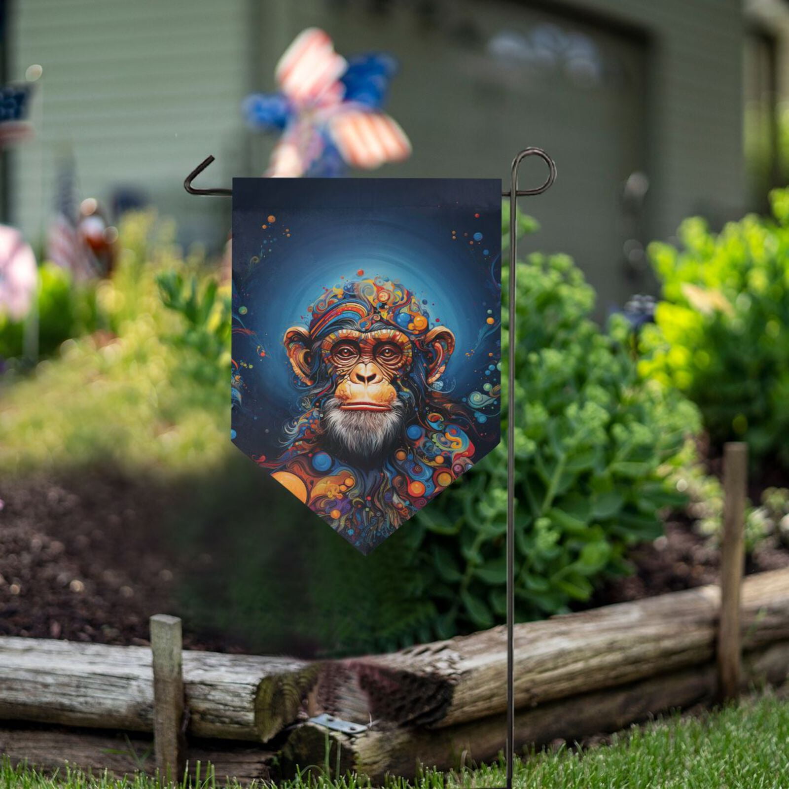 Monkey Color Spots Garden Flag 18" x 12.5" Double Sided Yard Lawn Outdoor Decor Small Yard Flags ...