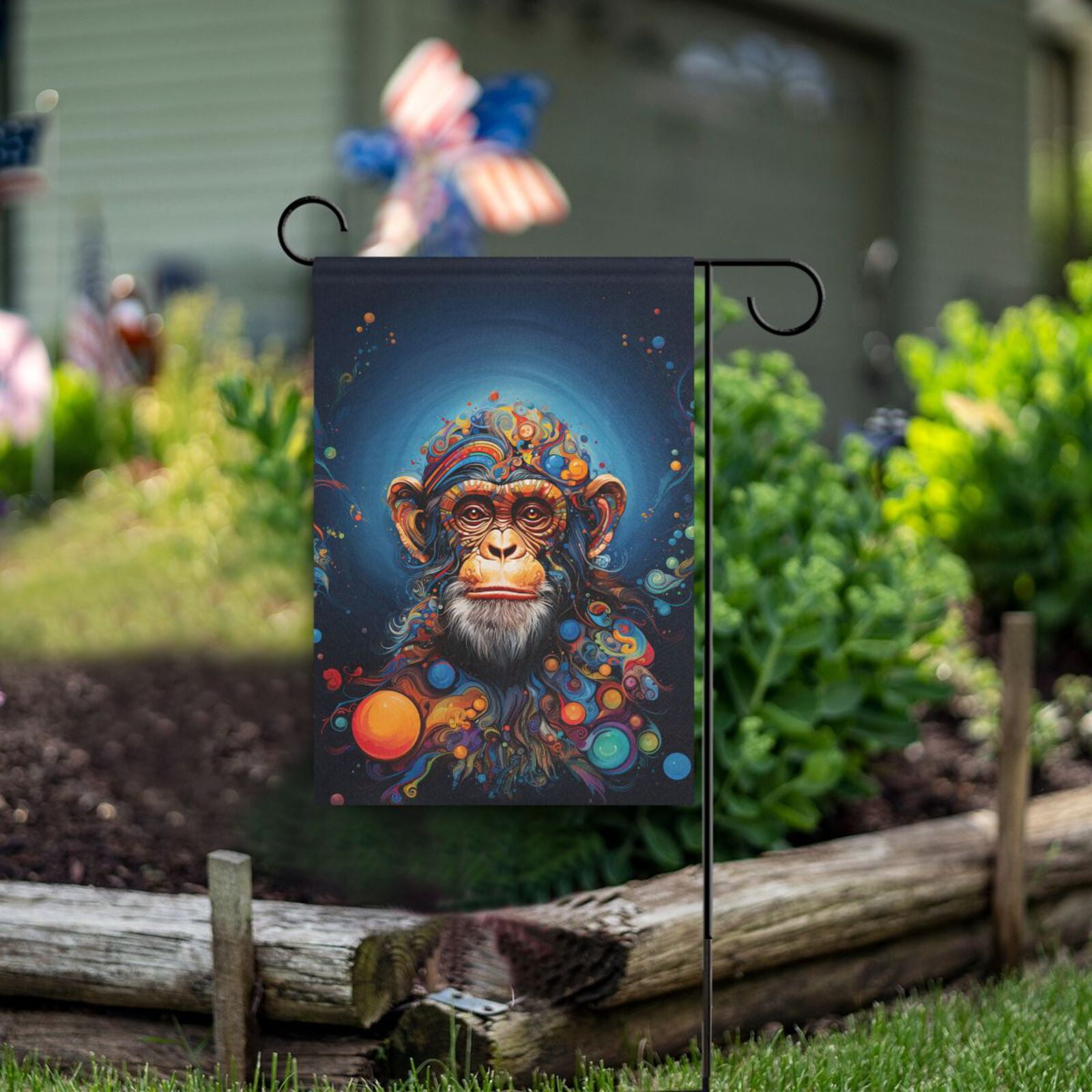 Monkey Color Spots Garden Flag Double Sided Outdoor Banners for ...