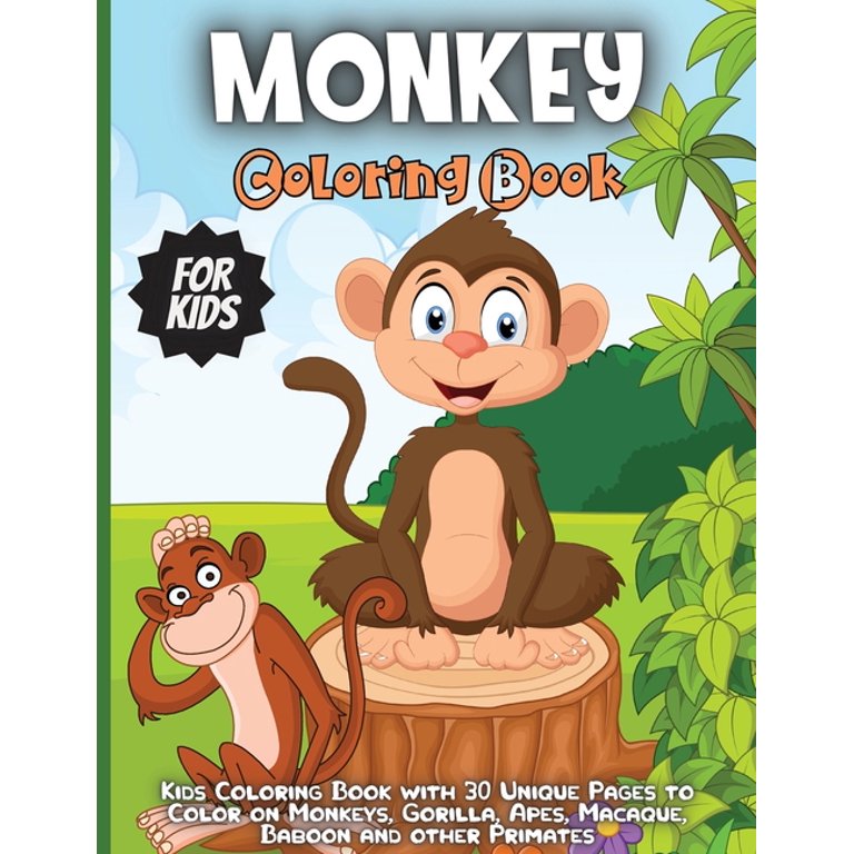 monkey coloring book pages