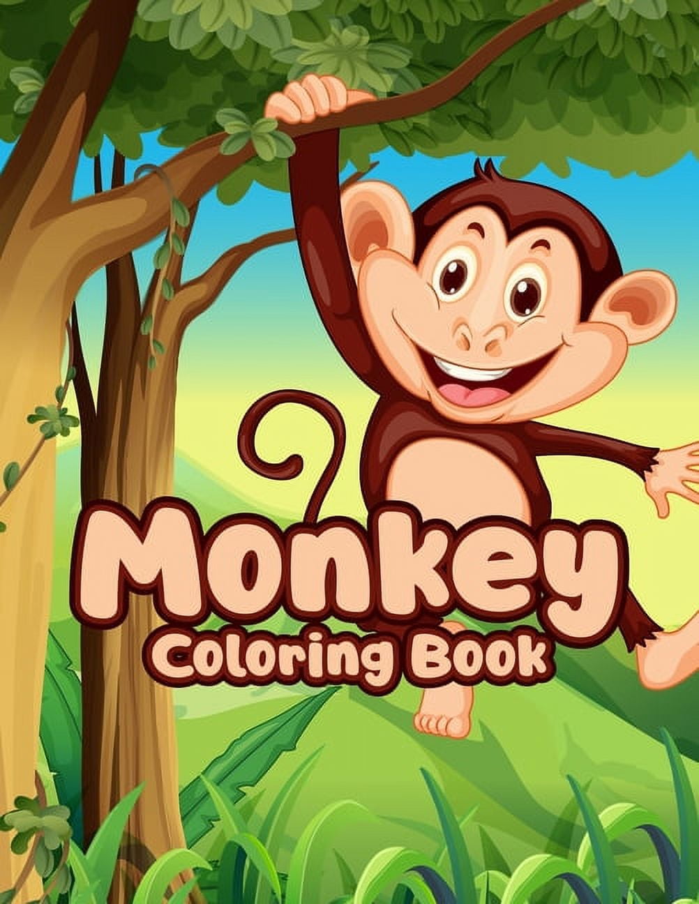 Monkey Coloring Book: Monkey Coloring Book for Kids 50 Cool Monkey ...