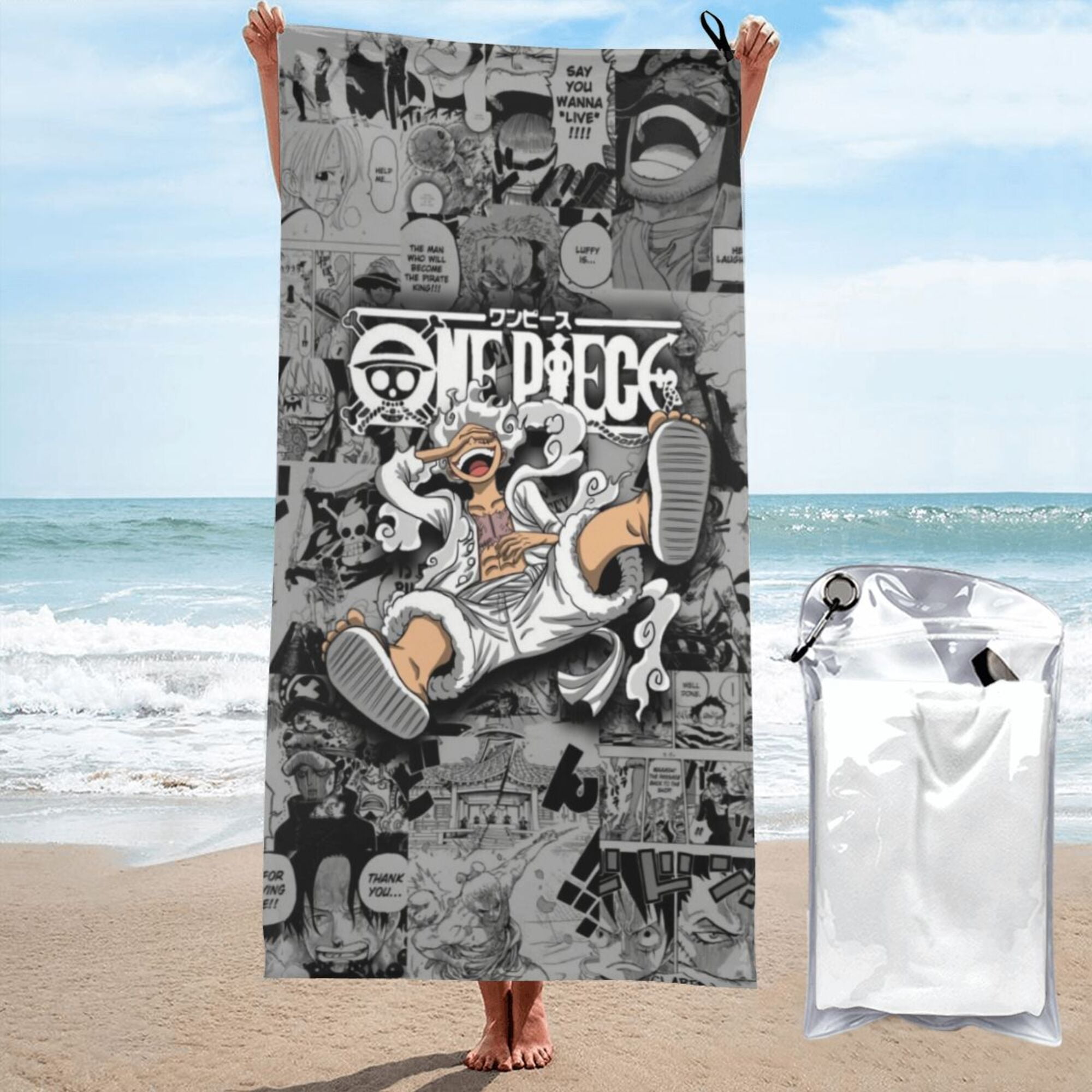 Monkey D Luffy Anime Microfibre Towel Bath Quick Drying Beach Towel ...