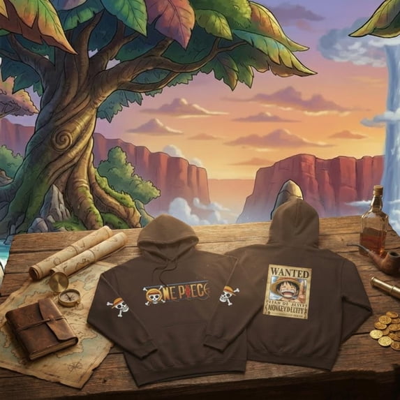 Monkey D. Luffy Hoodie, Wanted Poster , Vintage One Piece Merch ...