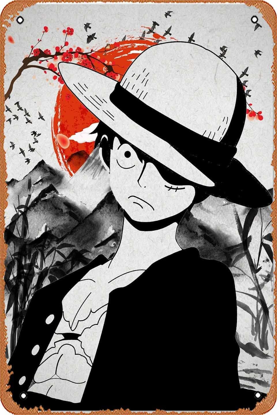Monkey D. Luffy Vintage Comic Poster Tin Signs Wall Art Gift Bathroom ...