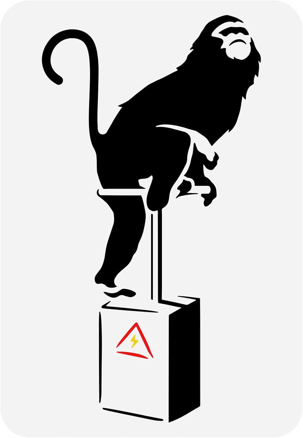 Monkey Detonator Painting Stencil 11.7x8.3inch Large Monkey Stepping On ...