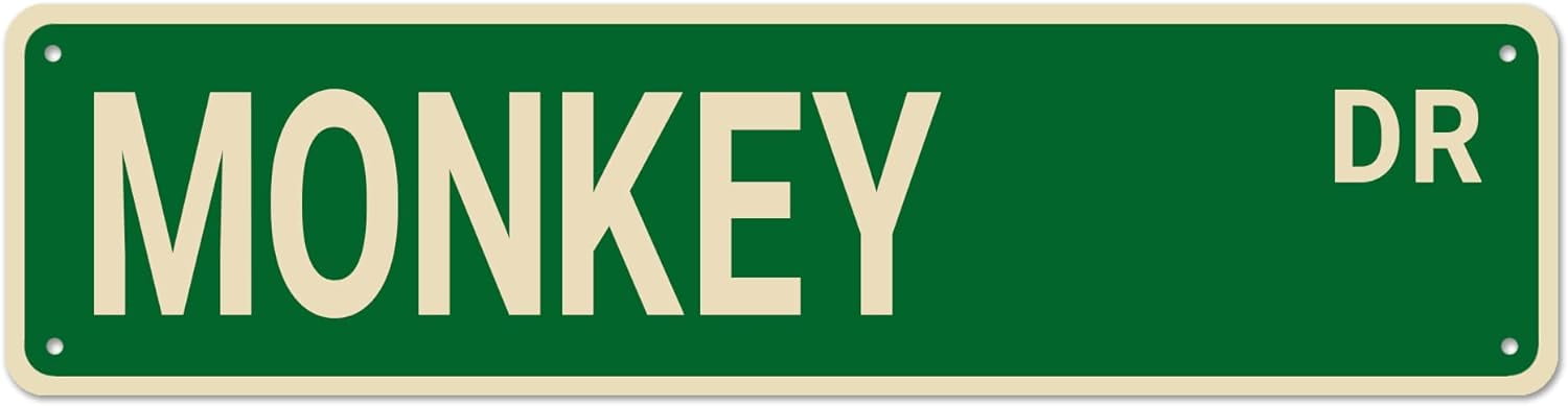 Monkey Dr Street Signs, Monkey Decor Monkey Sign Monkey Gift, Funny ...
