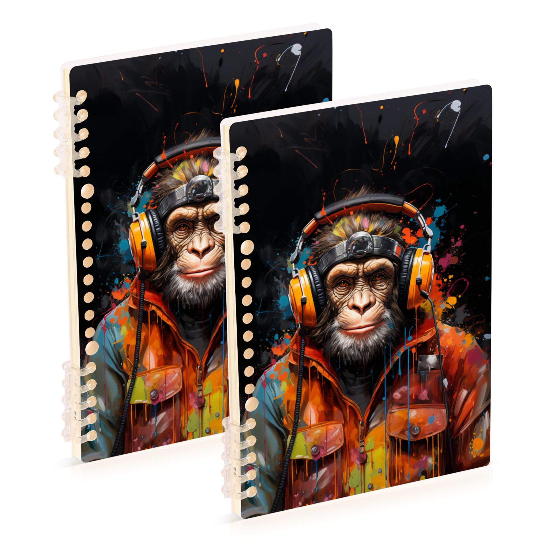 Monkey Earphone Coat Ring Binder Notebook Journey Note Diary College ...