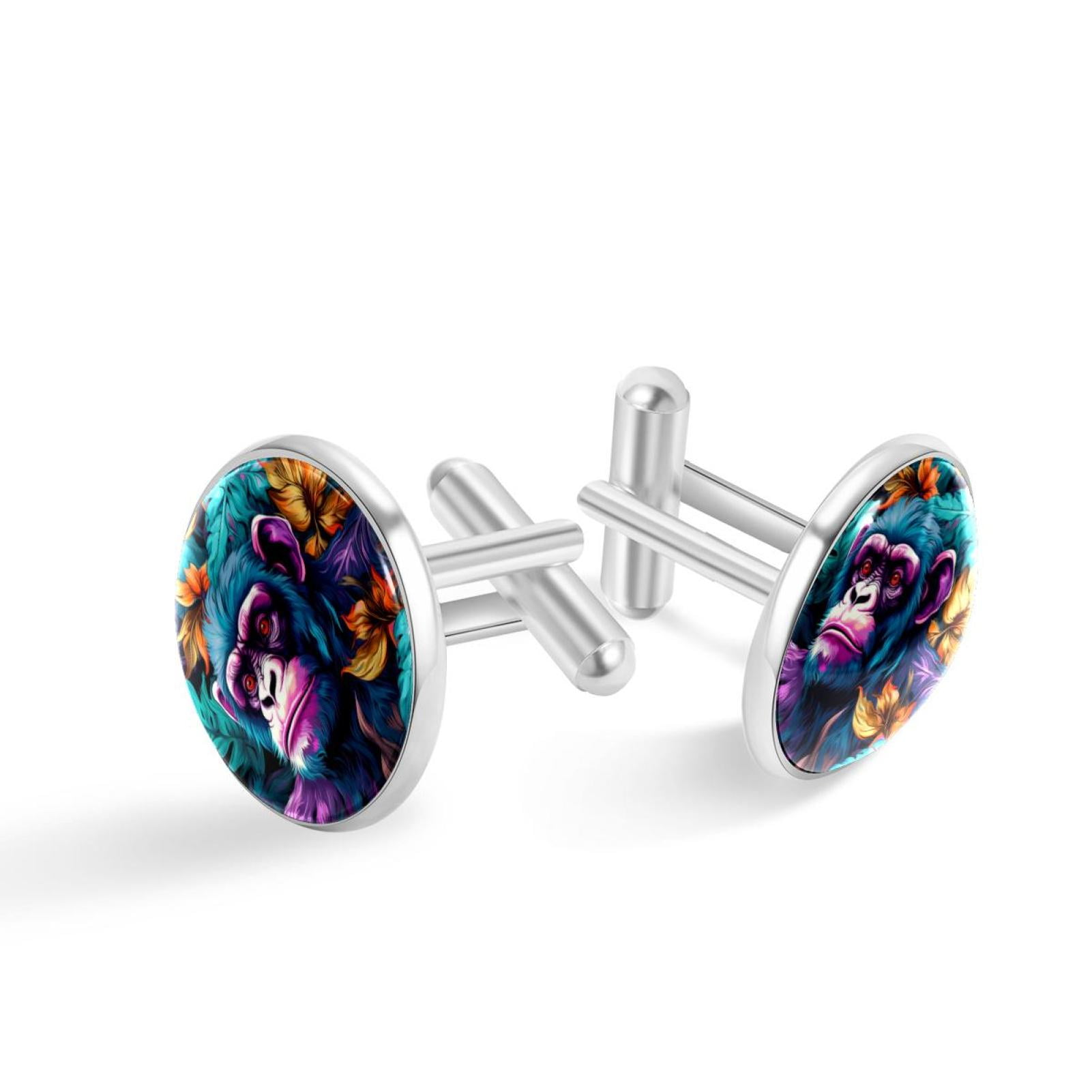 Monkey Elegant Dress Shirt Cufflink Set - Stainless Steel for Formal ...
