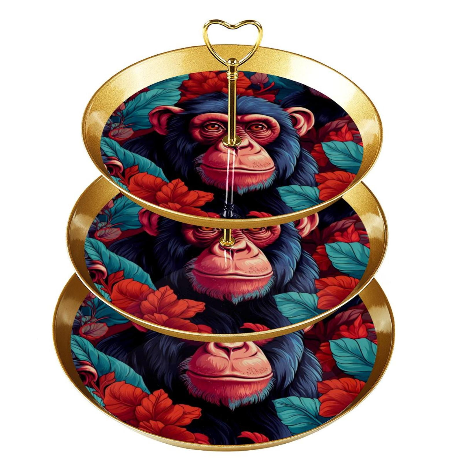 Monkey Elegant Plastic Dessert Table Display Tray Stand with Iron ...