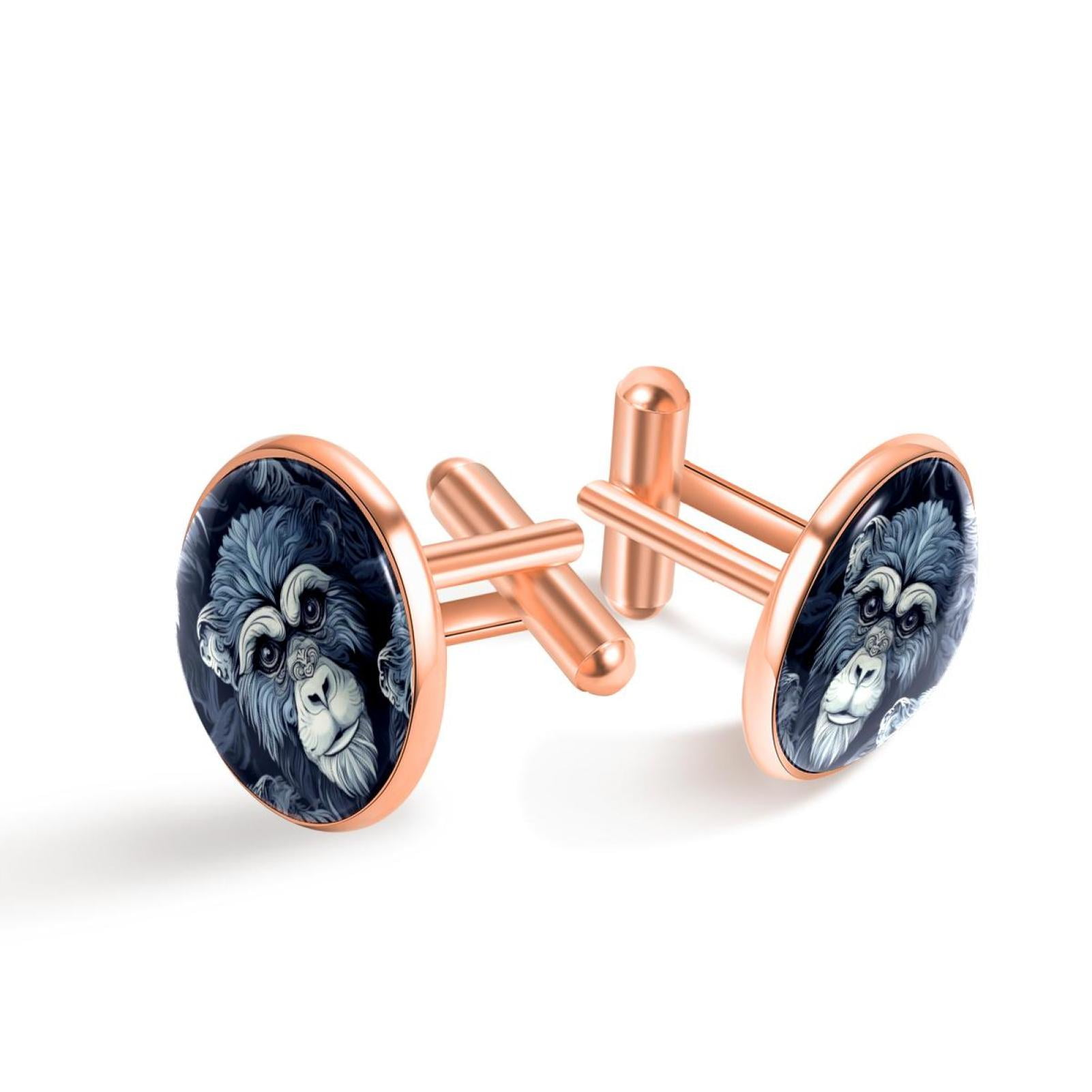 Monkey Elegant Silver Jewelry Cufflinks Set for Formal Attire, Made of ...