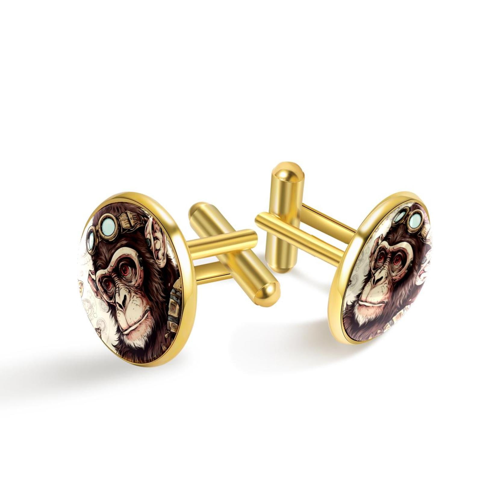 Monkey Elegant Stainless Steel Mens Cufflinks for Formal Attire, Made ...