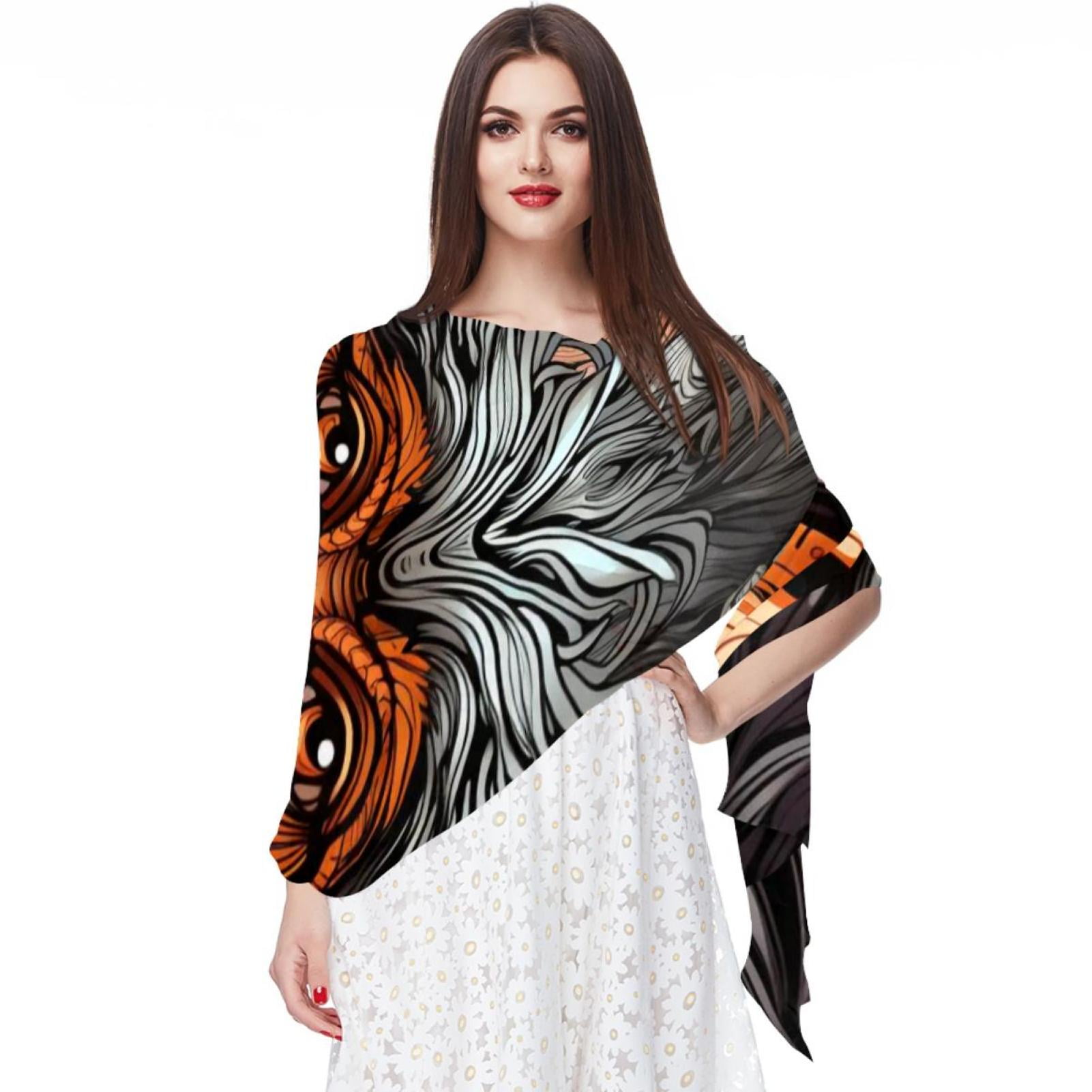 Monkey Elegant Translucent Chiffon Silk Scarf for Women | Light ...