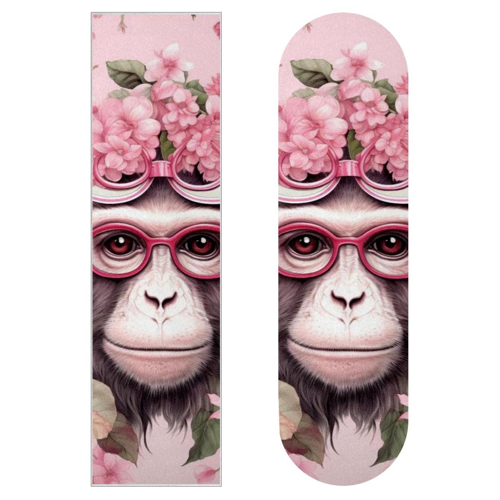 Monkey Emery Skateboard Grip Tape Stickers (Pack of Two) 8.8x32.6in/22 ...