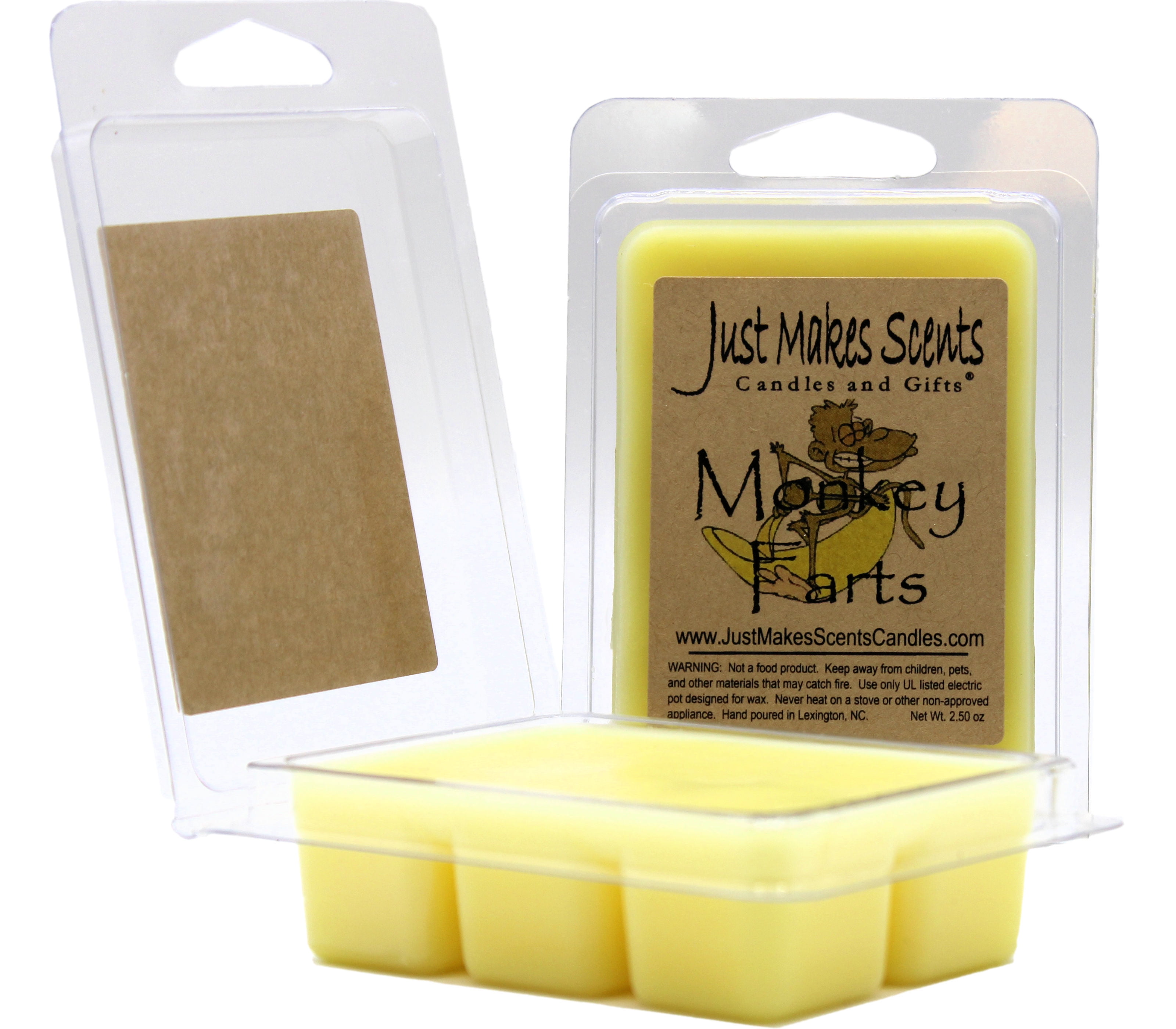 Just Makes Scents Monkey Farts Soy Wax Melts, 2-Pack, Hand Poured, Long ...