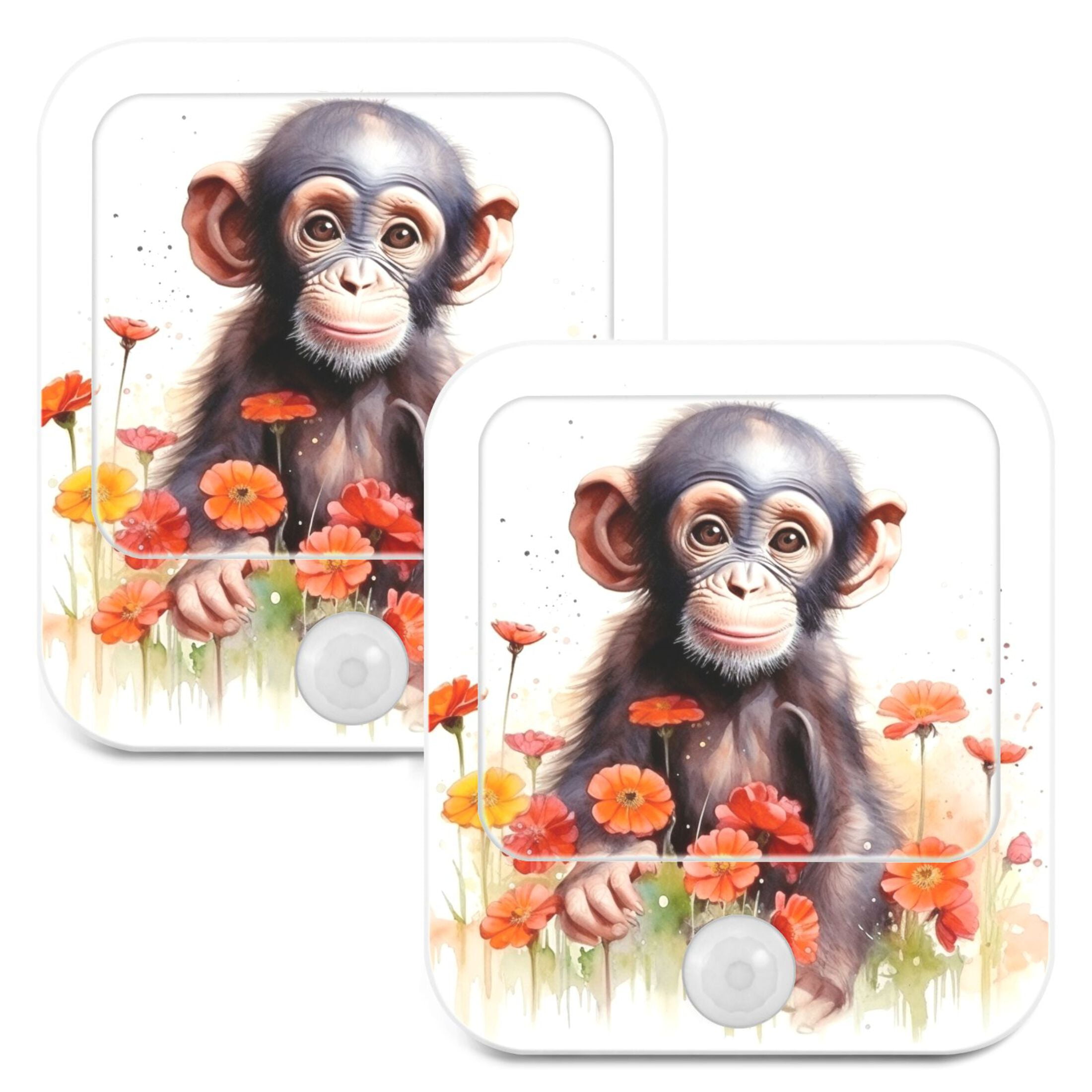 Monkey Flowers Night Lights Plug into Wall LED with Auto Light Sensor ...