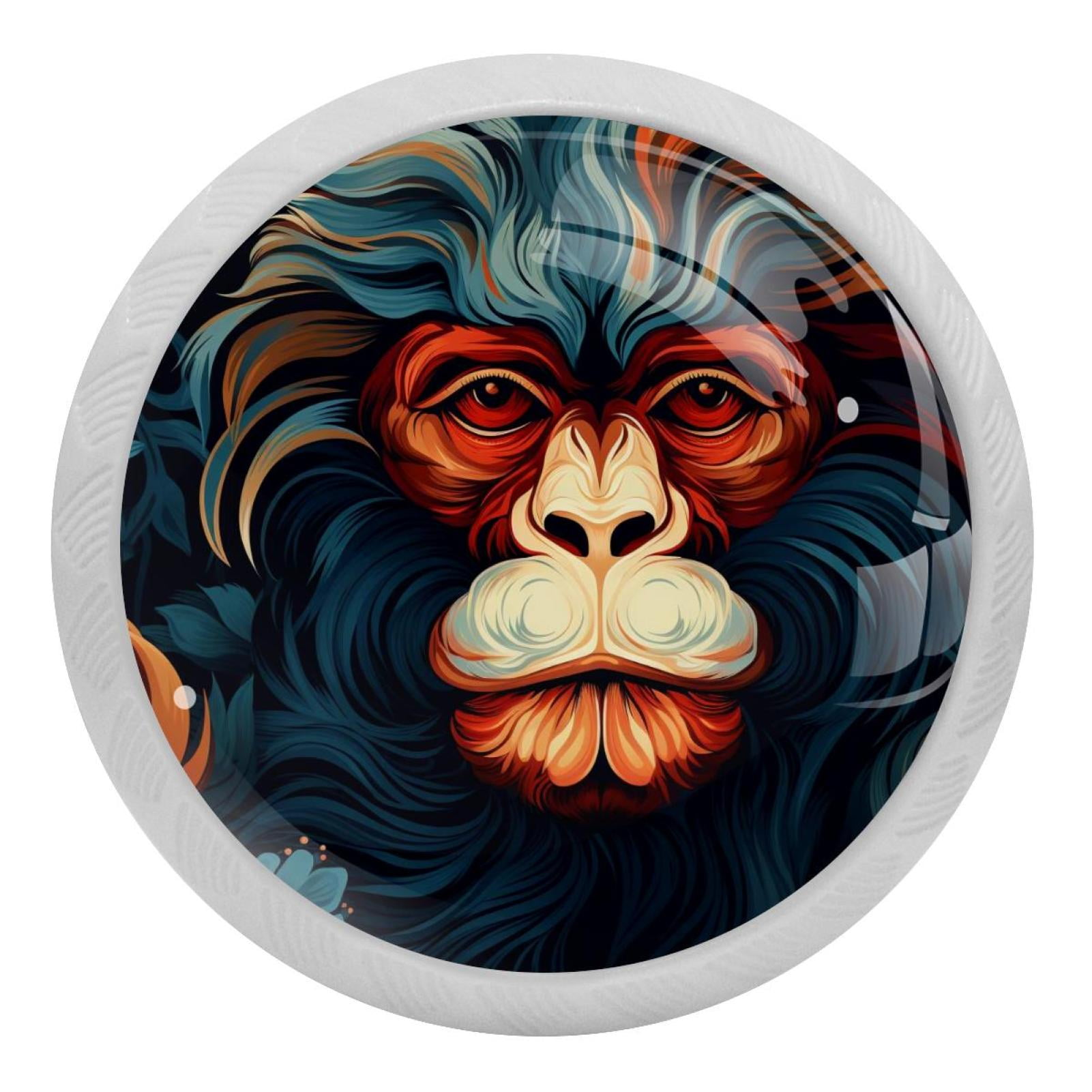 Monkey Fluorescent Drawer Pulls: Round 4-Pack Glow-in-the-Dark Knobs ...