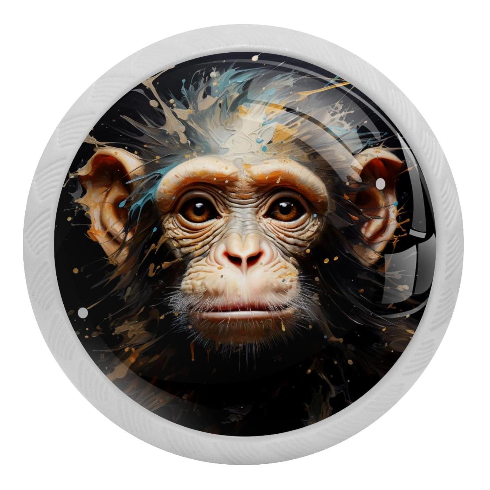 Monkey Fluorescent Drawer Pulls: Round 4-Pack of Glow-in-the-Dark Knobs ...