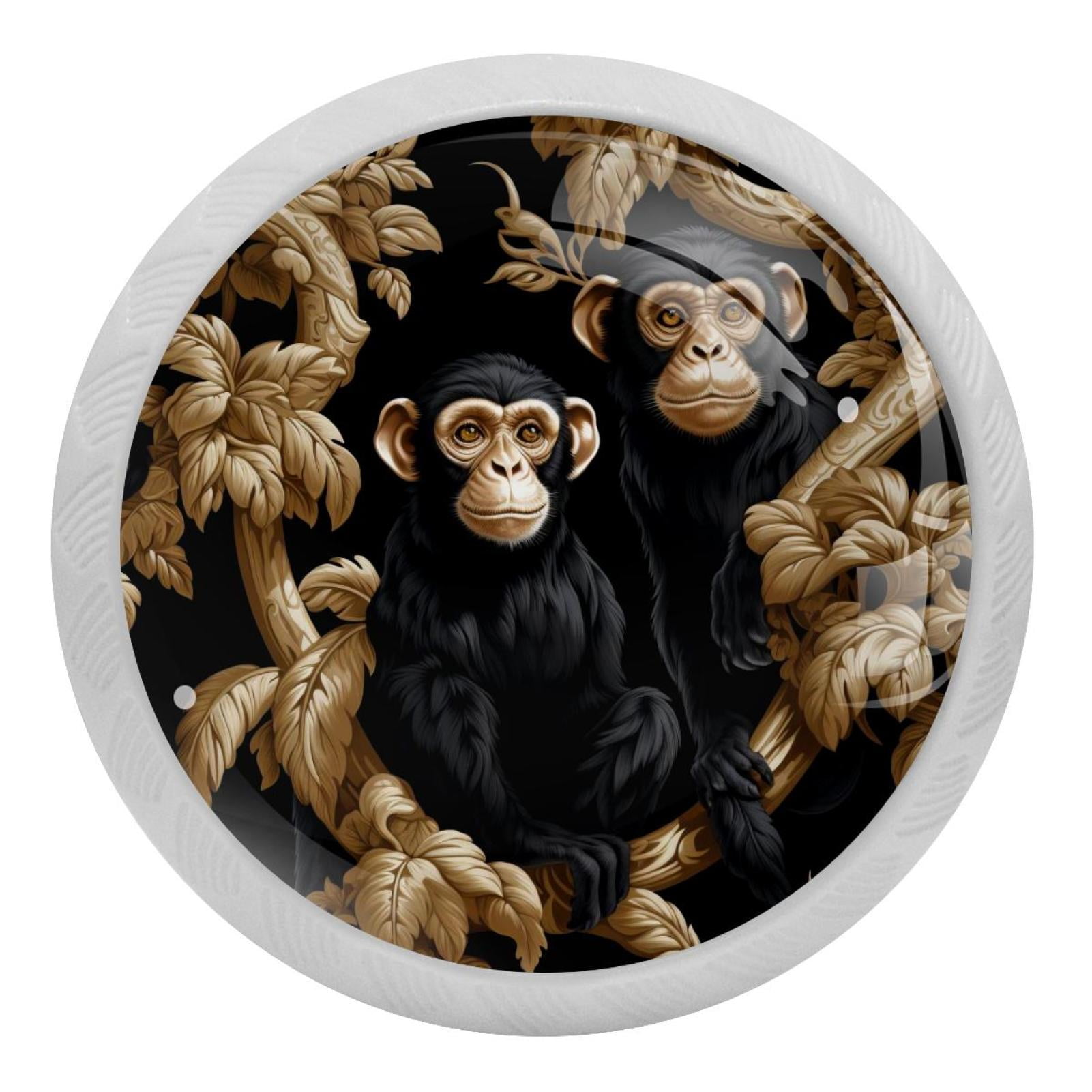 Monkey Fluorescent Drawer Pulls: Round 4-Pack with Glow-in-the-Dark ...