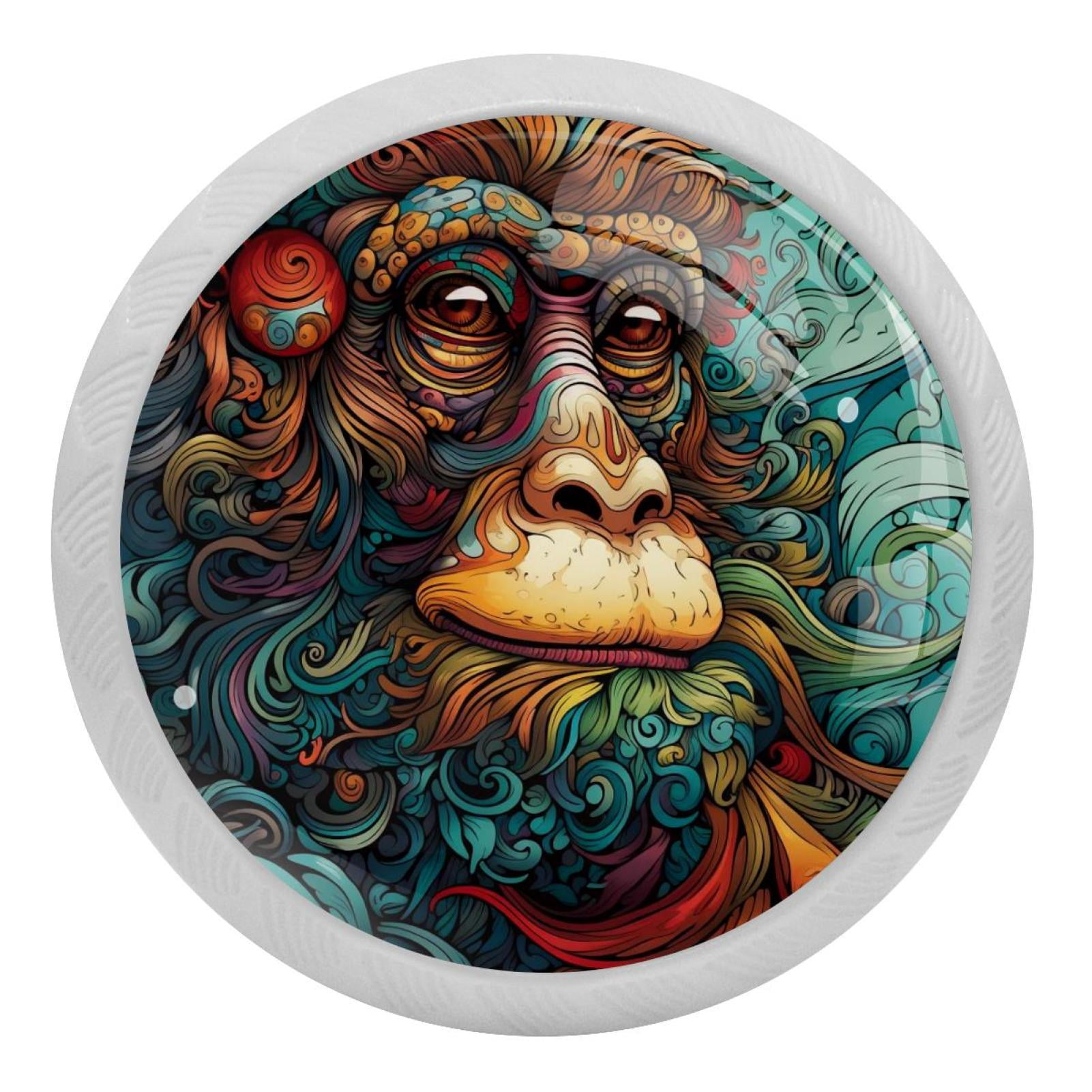 Monkey Fluorescent Drawer Pulls: Round 4-Pack with Glow-in-the-Dark ...