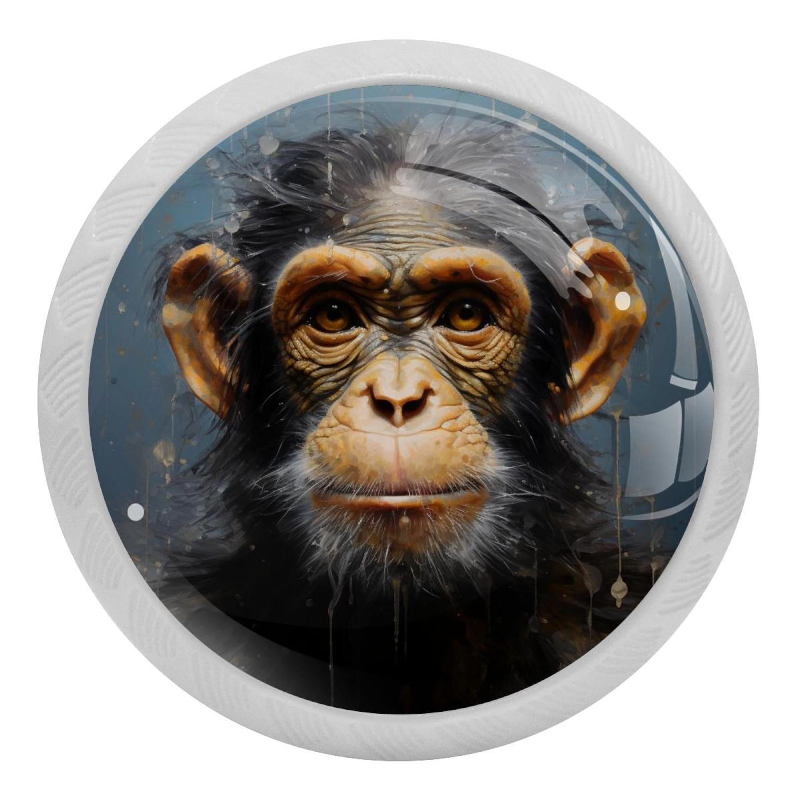 Monkey Fluorescent Drawer Pulls with Screws: Round 4-Pack of Glow-in ...