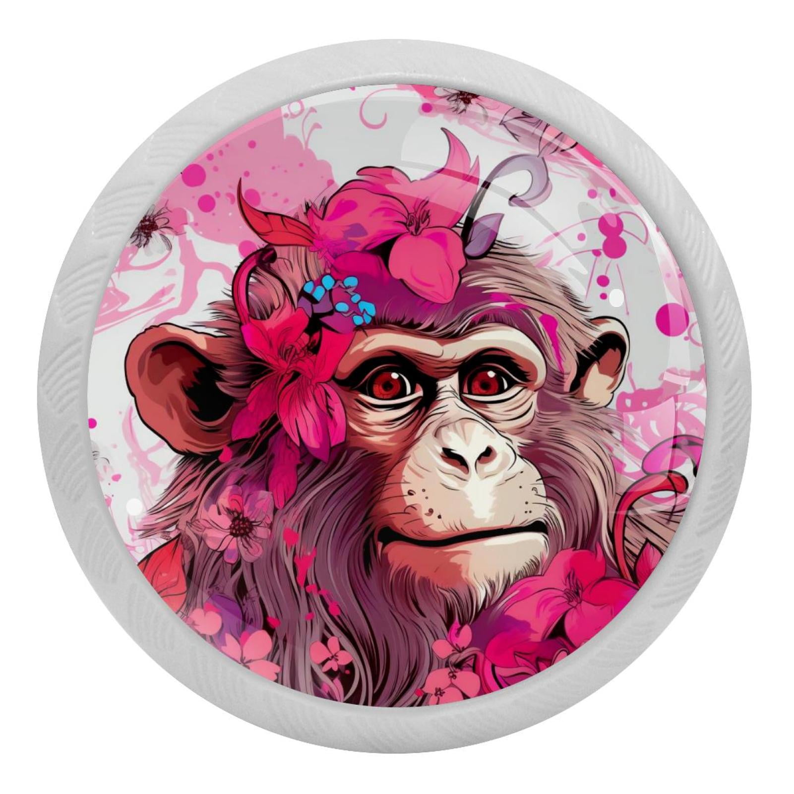 Monkey Fluorescent Drawer Pulls with Screws – Round 4-Pack, Glow-in-the ...