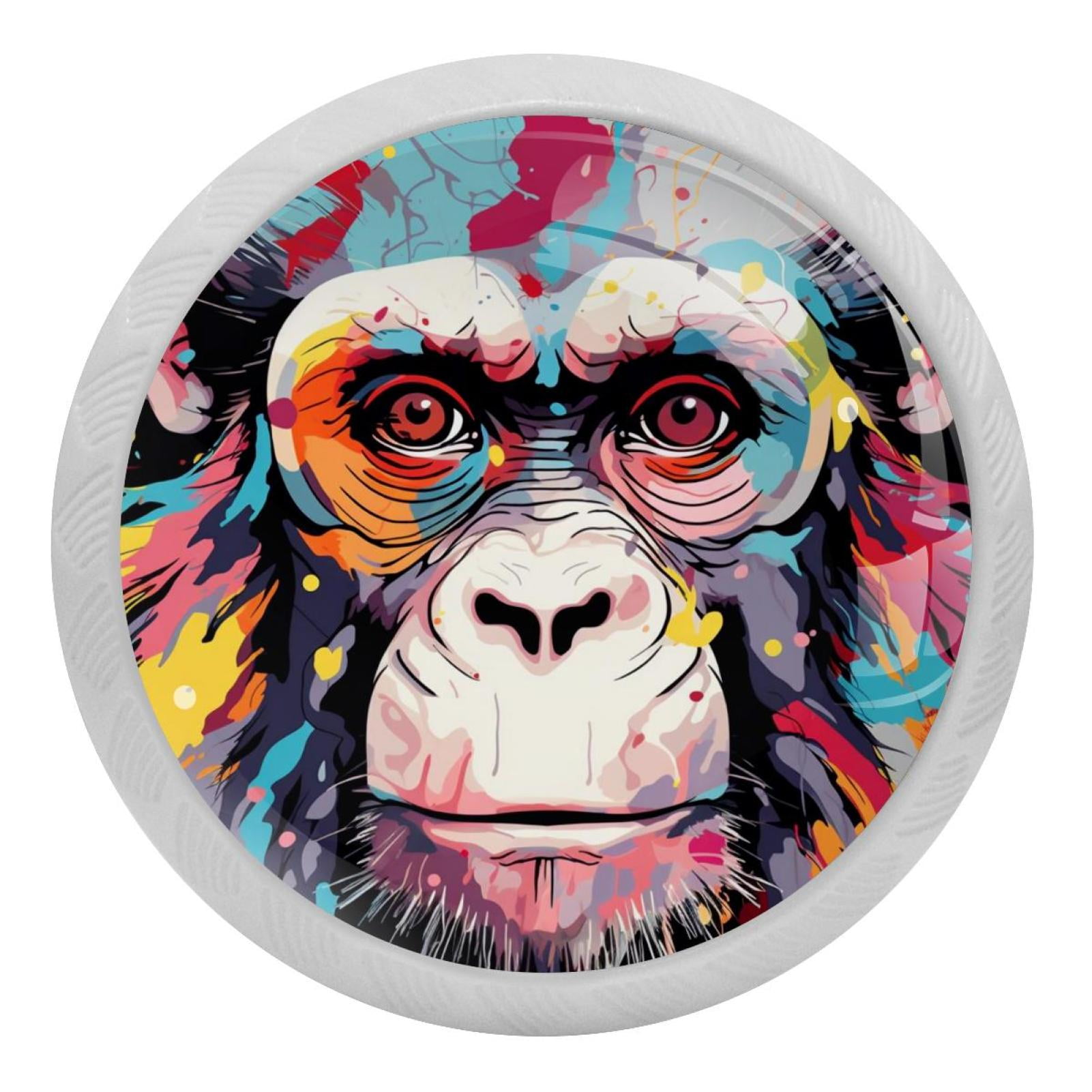 Monkey Fluorescent Drawer Pulls with Screws: Round 4-Pack Glow-in-the ...