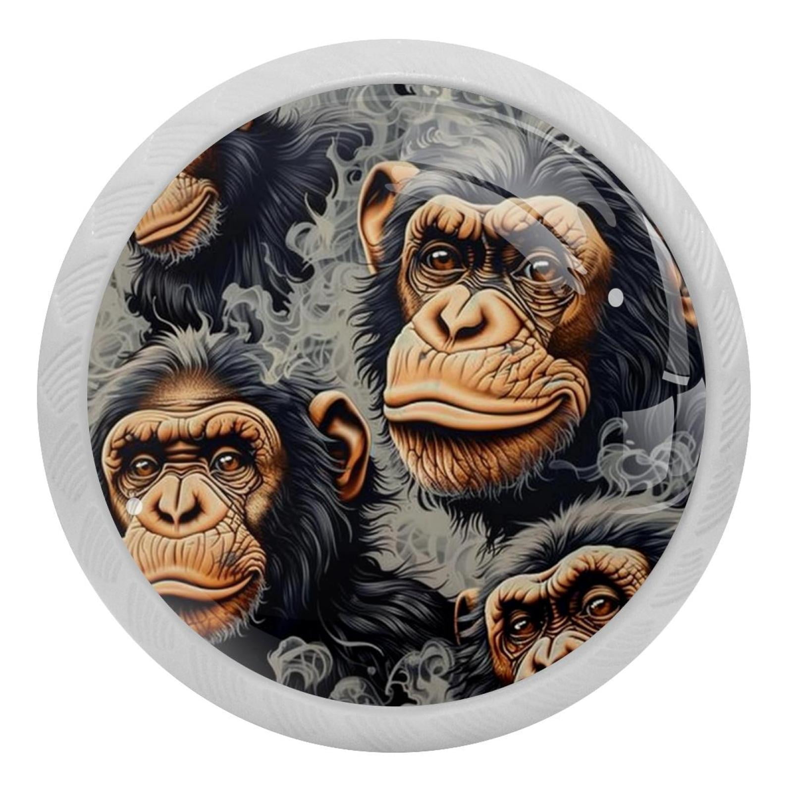 Monkey Fluorescent Drawer Pulls with Screws: Round 4-Pack, Glow-in-the ...