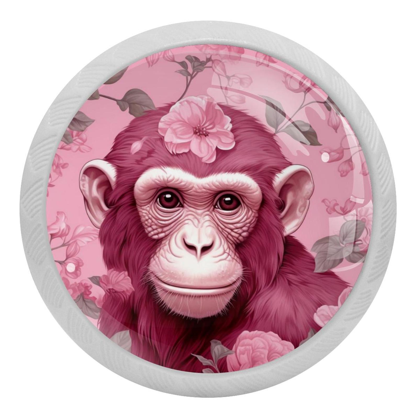 Monkey Fluorescent Drawer Pulls with Screws: Round 4-Pack Glow-in-the ...