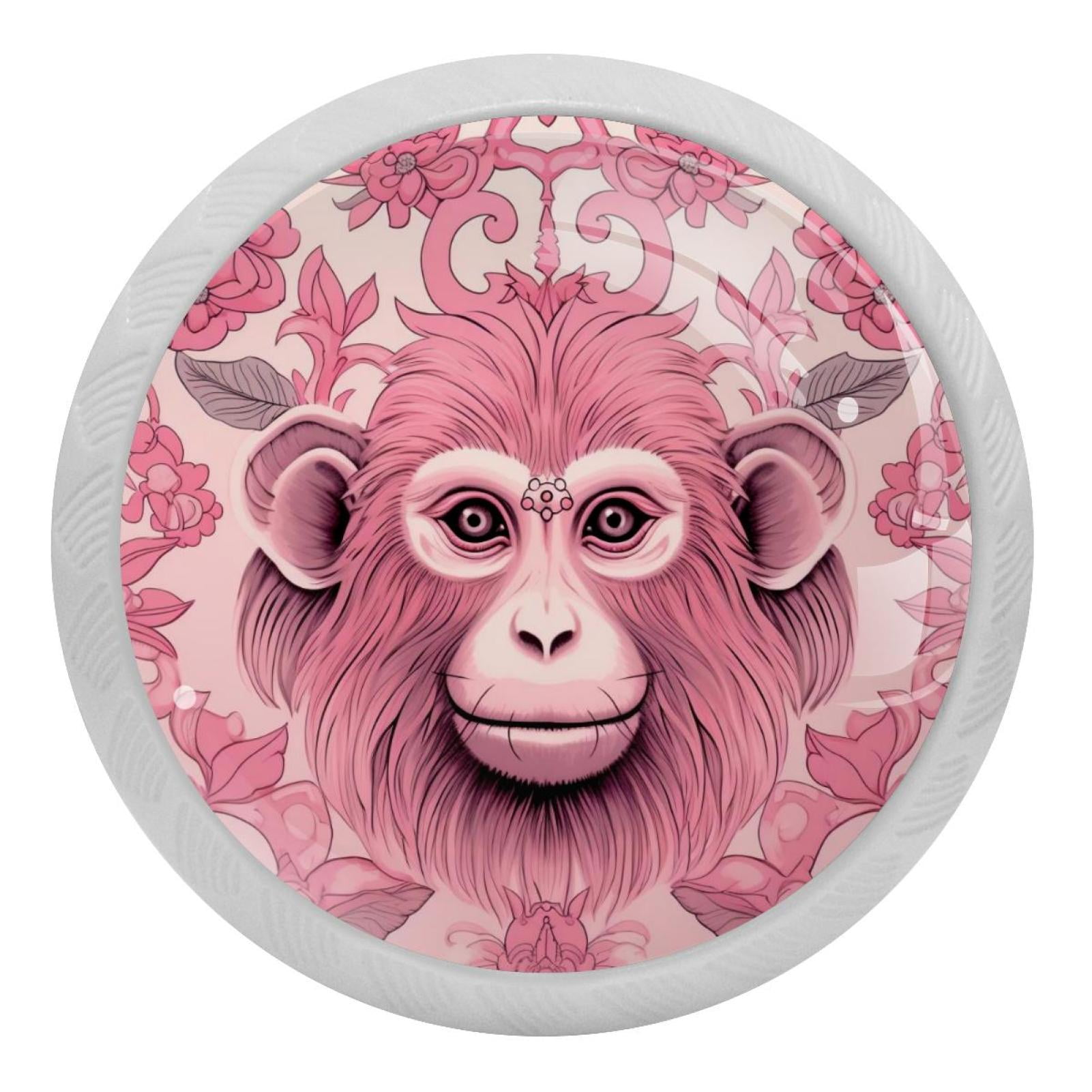 Monkey Fluorescent Drawer Pulls with Screws, Round 4-Pack, Glow-in-the ...