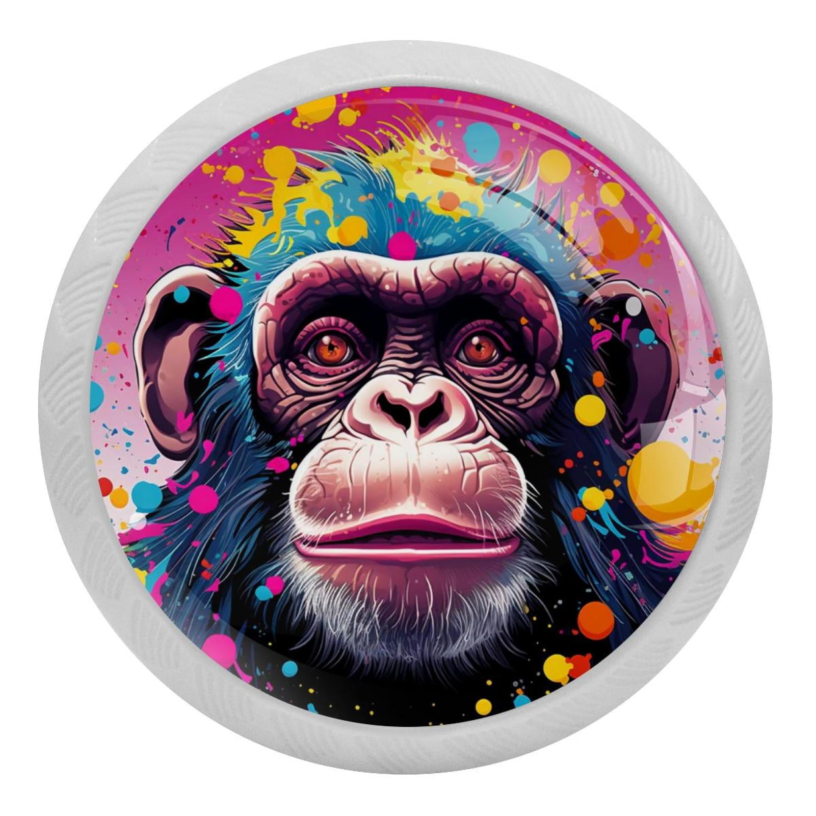 Monkey Fluorescent Drawer Pulls with Screws: Round 4-Pack Glow-in-the ...